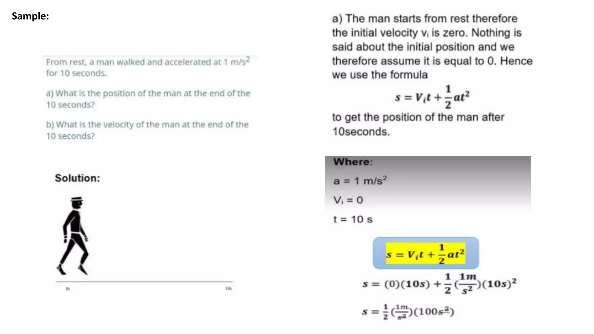 Solving Quantities in equations: One – Dimensional Uniformly Accelerated Motion | PPT