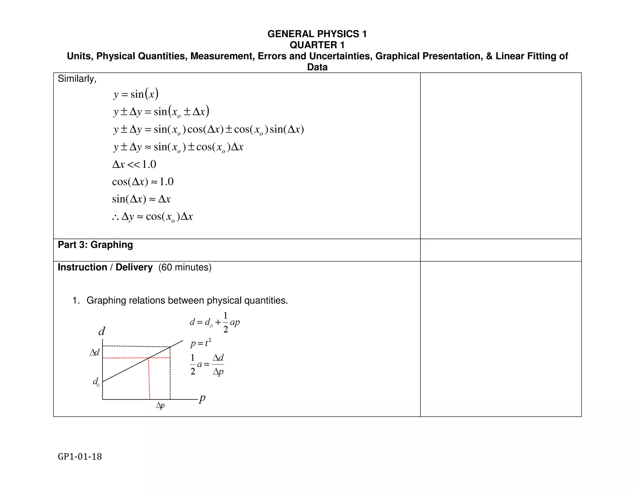 GENERAL PHYSICS 1 TEACHING GUIDE | PDF
