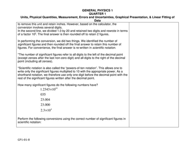 GENERAL PHYSICS 1 TEACHING GUIDE | PDF | Professional School ...