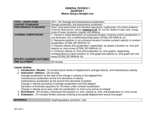 GENERAL PHYSICS 1 TEACHING GUIDE | PDF
