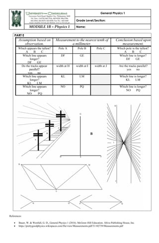 Physics 1 module 1 b lab | PDF