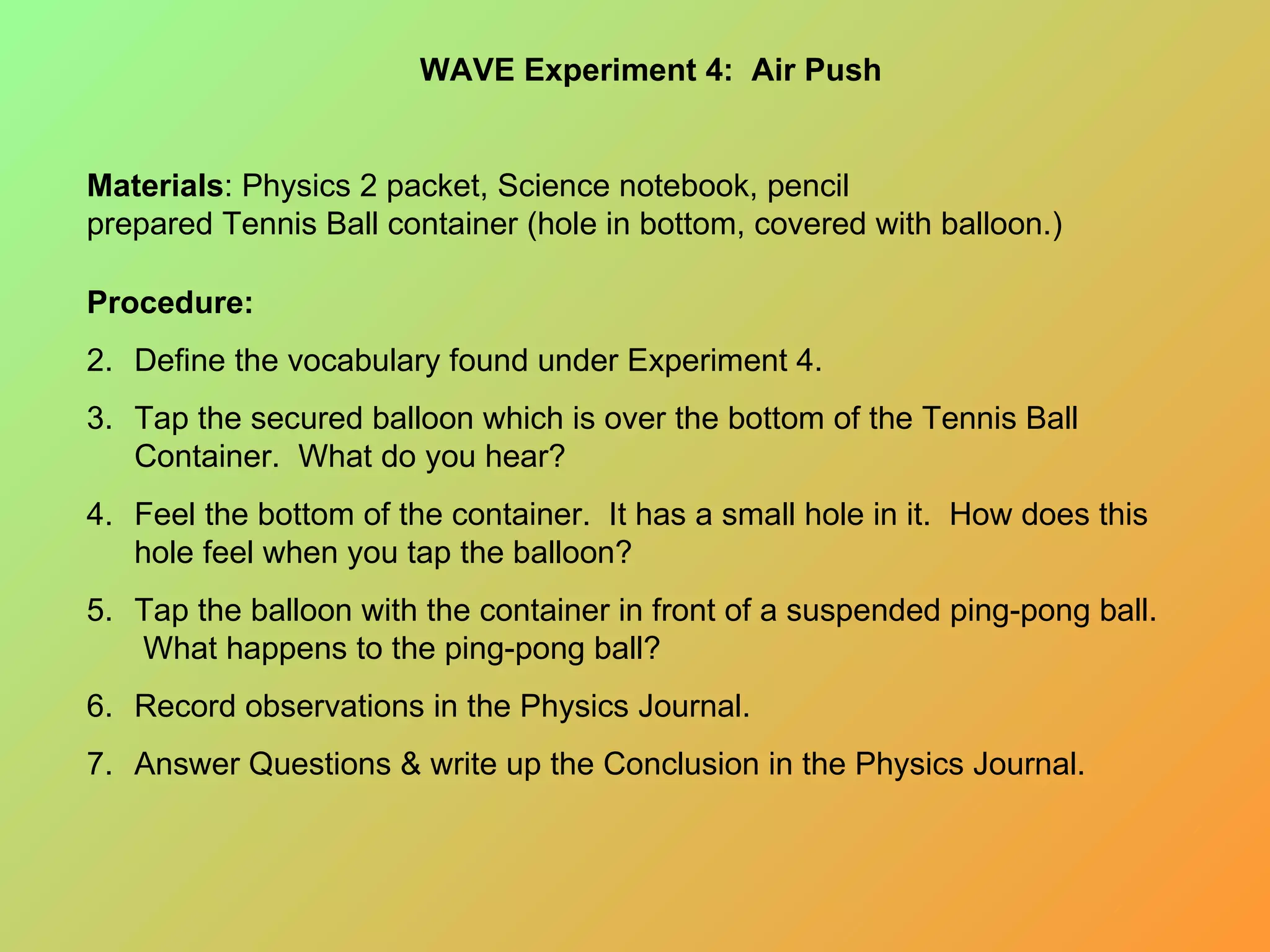 Physics2a experiments- Waves: Detailed lab experiments on light & sound ...