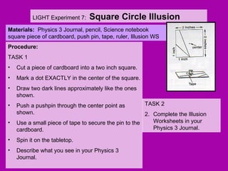 Physics3 experiments light, Detailed experiments on Light waves ...