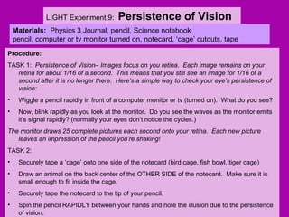 Physics3 experiments light, Detailed experiments on Light waves ...