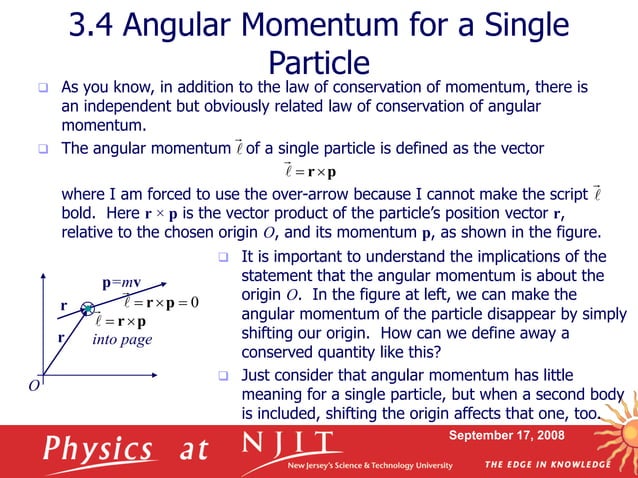 physics430_lecture06. center of mass, angular momentum | PPT