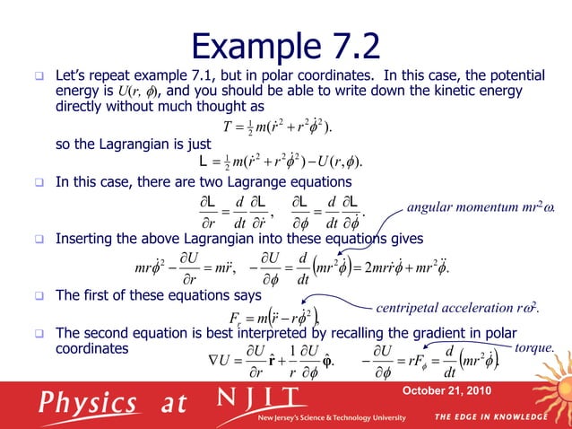 physics430_lecture15.ppt Dale. E. Gary Lagrange Equations | PPT ...