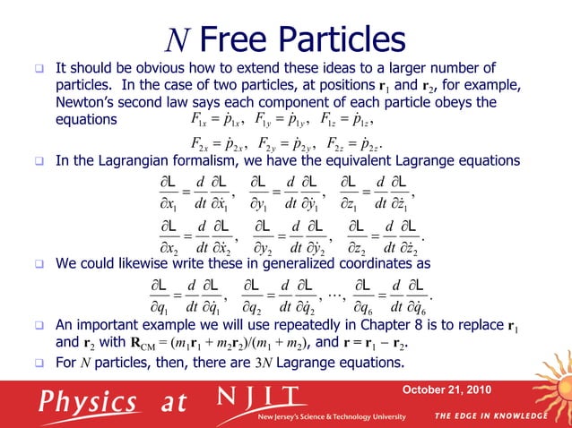physics430_lecture15.ppt Dale. E. Gary Lagrange Equations | PPT ...