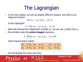physics430_lecture15.ppt Dale. E. Gary Lagrange Equations | PPT ...