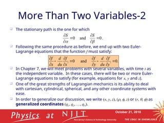 Physics 43Lecture 15 Lagrange’s Equations.ppt