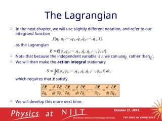 Physics 43Lecture 15 Lagrange’s Equations.ppt