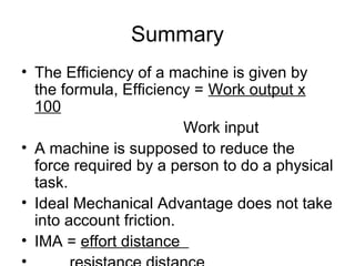 Physics 504 Chapter 15 Simple Machines | PPT