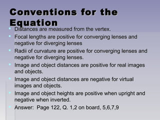 Physics 504 chapter 3&4 refraction & lenses | PPT
