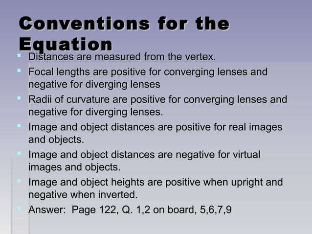 Physics 504 chapter 3&4 refraction & lenses | PPT