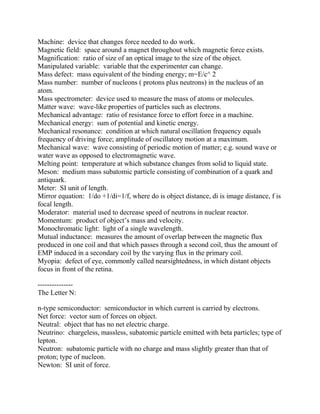 Physics Alphabet | DOCX