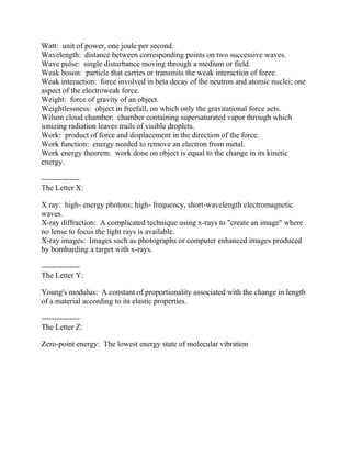 Physics Alphabet | DOCX