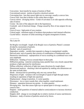 Physics Alphabet | DOCX