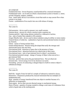 Physics Alphabet | DOCX