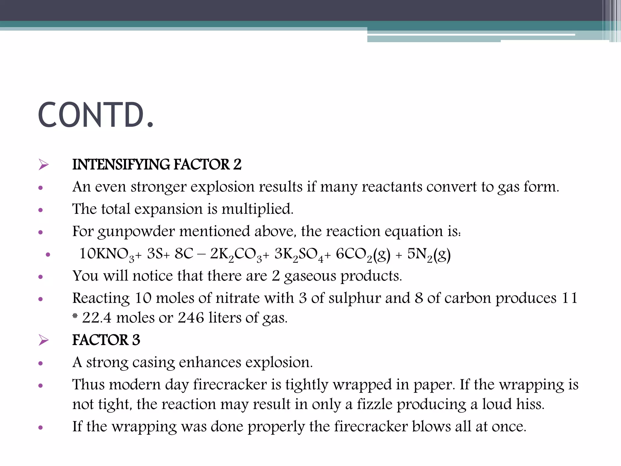 Physics and chemistry of explosions | PPTX