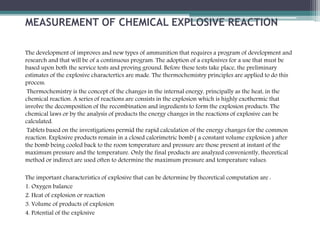 Physics and chemistry of explosions | PPTX