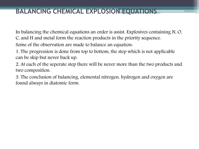 Physics and chemistry of explosions | PPTX