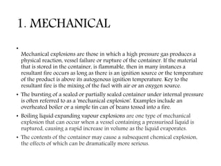 Physics and chemistry of explosions | PPTX