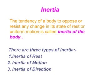 FORCE AND LAWS OF MOTION | PPT