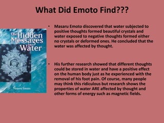 changes in structure of water with emotions | PPTX