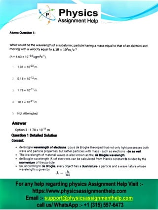 physics assignment help- Atoms | PDF