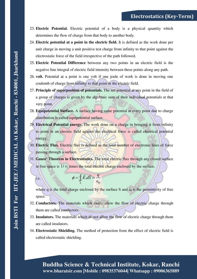 IIT-JEE : Electrostatic | PDF