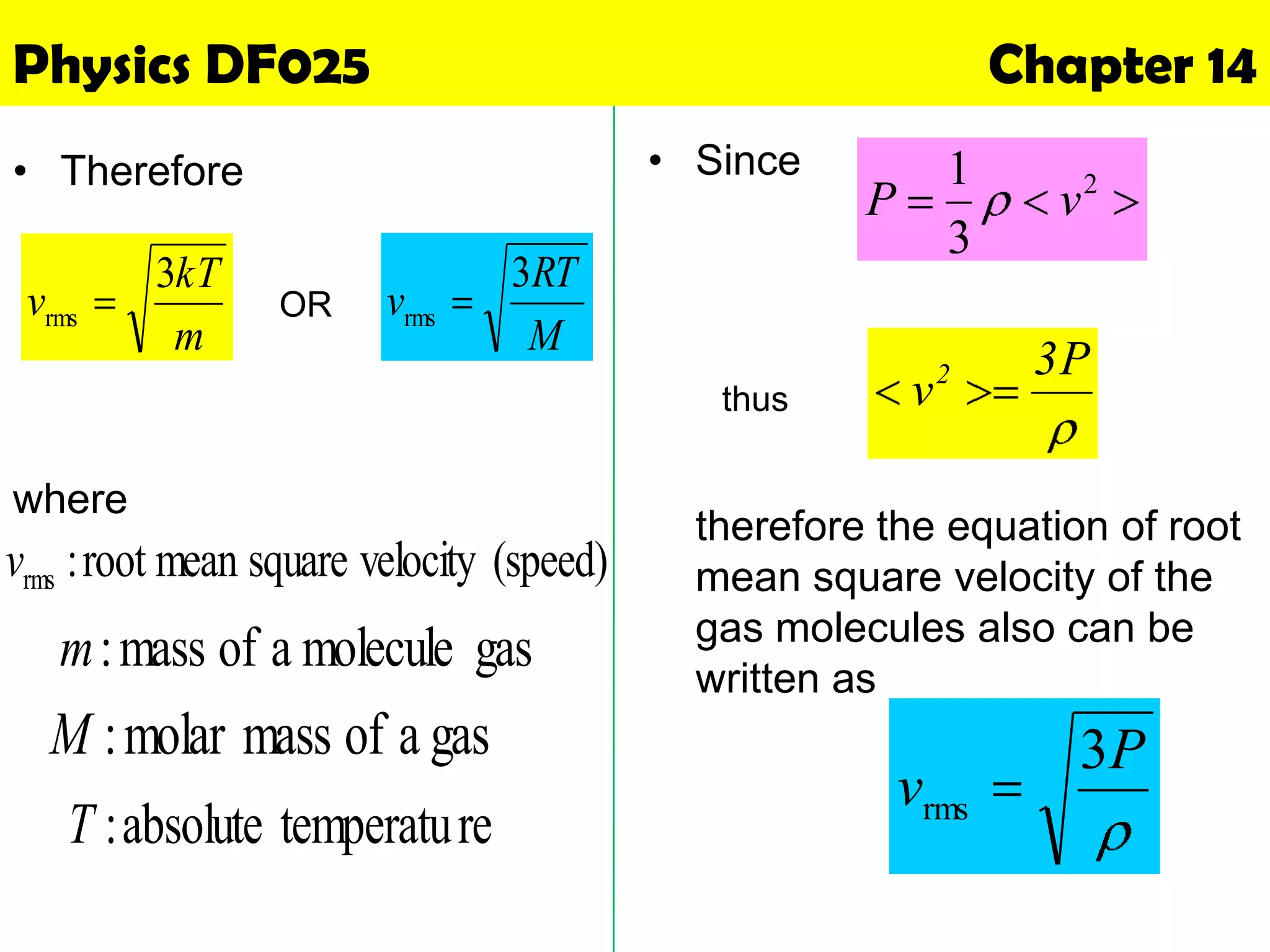 Physics Chapter 14- Kinetic Theory of Gases | PPTX