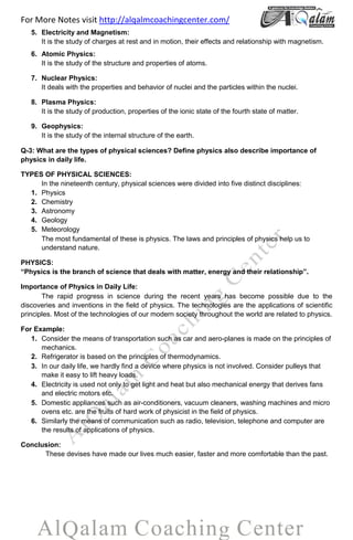 Physics chapter 1 9th | PDF