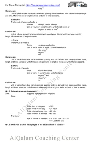 Physics chapter 1 9th | PDF