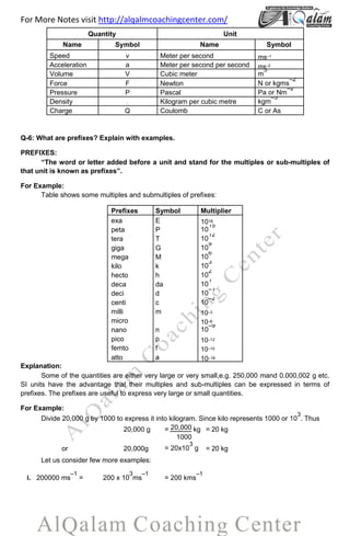 Physics chapter 1 9th | PDF