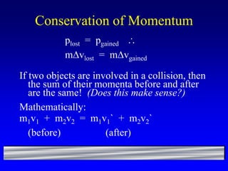 Physics chapter 9: Momentum and Its Conservation | PPTX