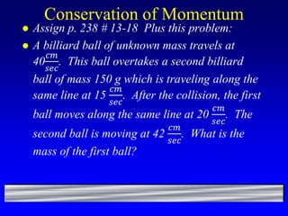 Physics chapter 9: Momentum and Its Conservation | PPTX