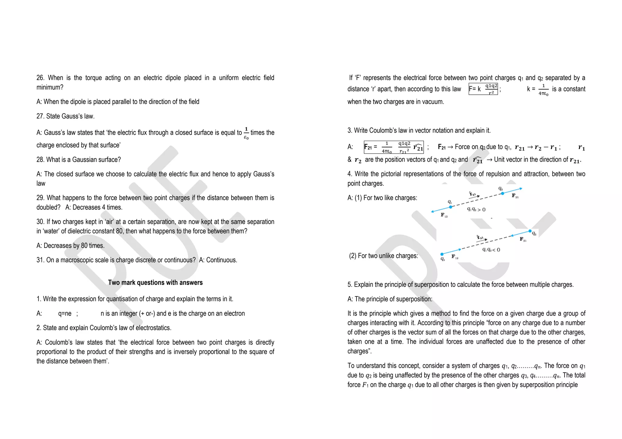 Physics Chapter wise important questions II PUC | PDF