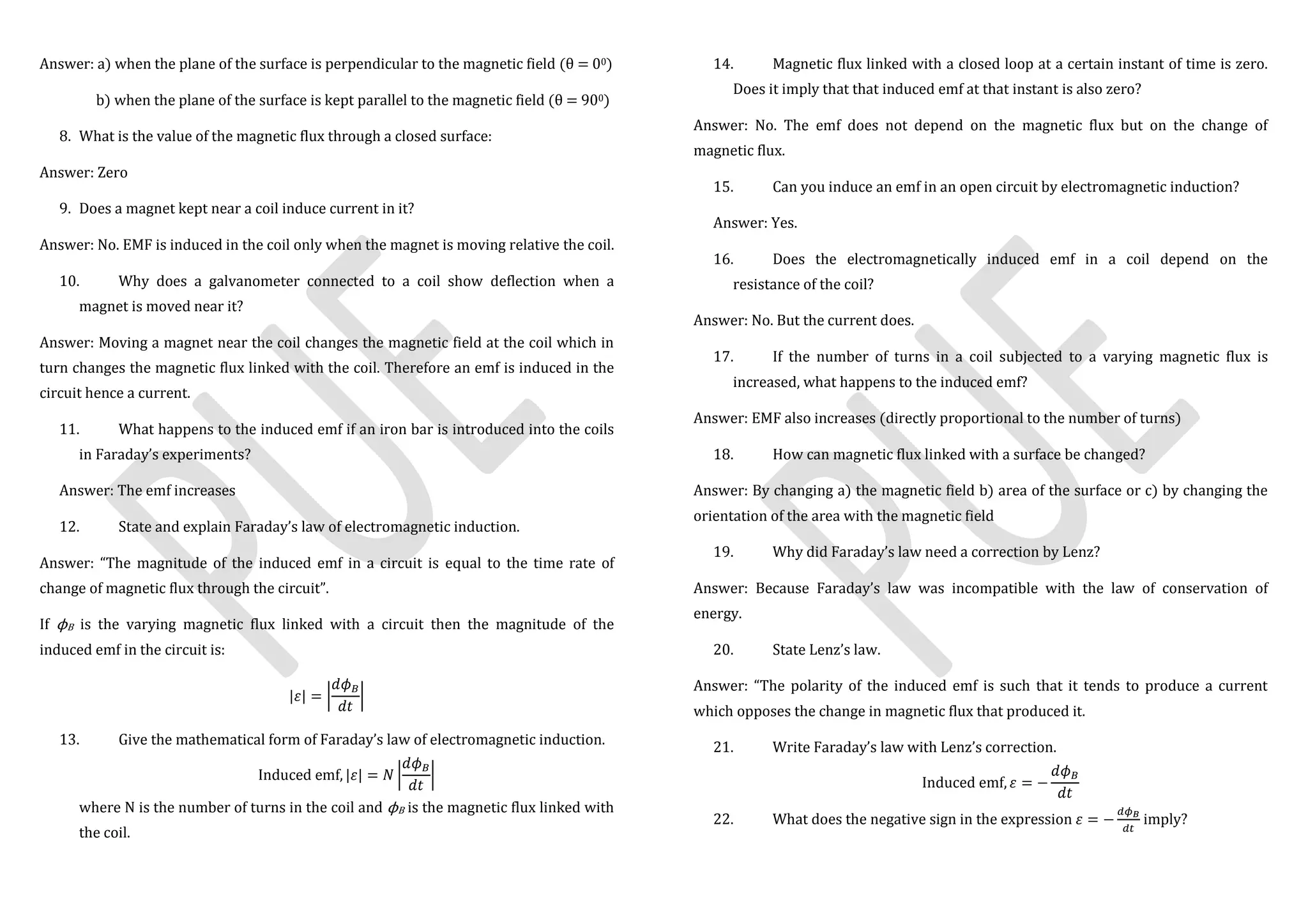 Physics Chapter wise important questions II PUC | PDF