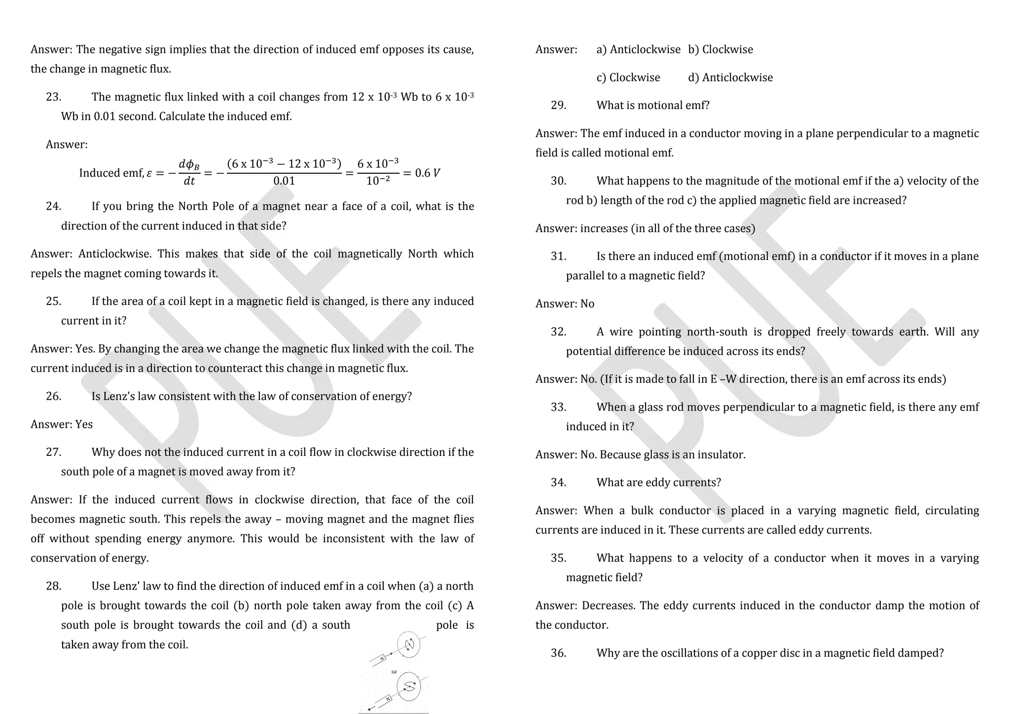 Physics Chapter wise important questions II PUC | PDF