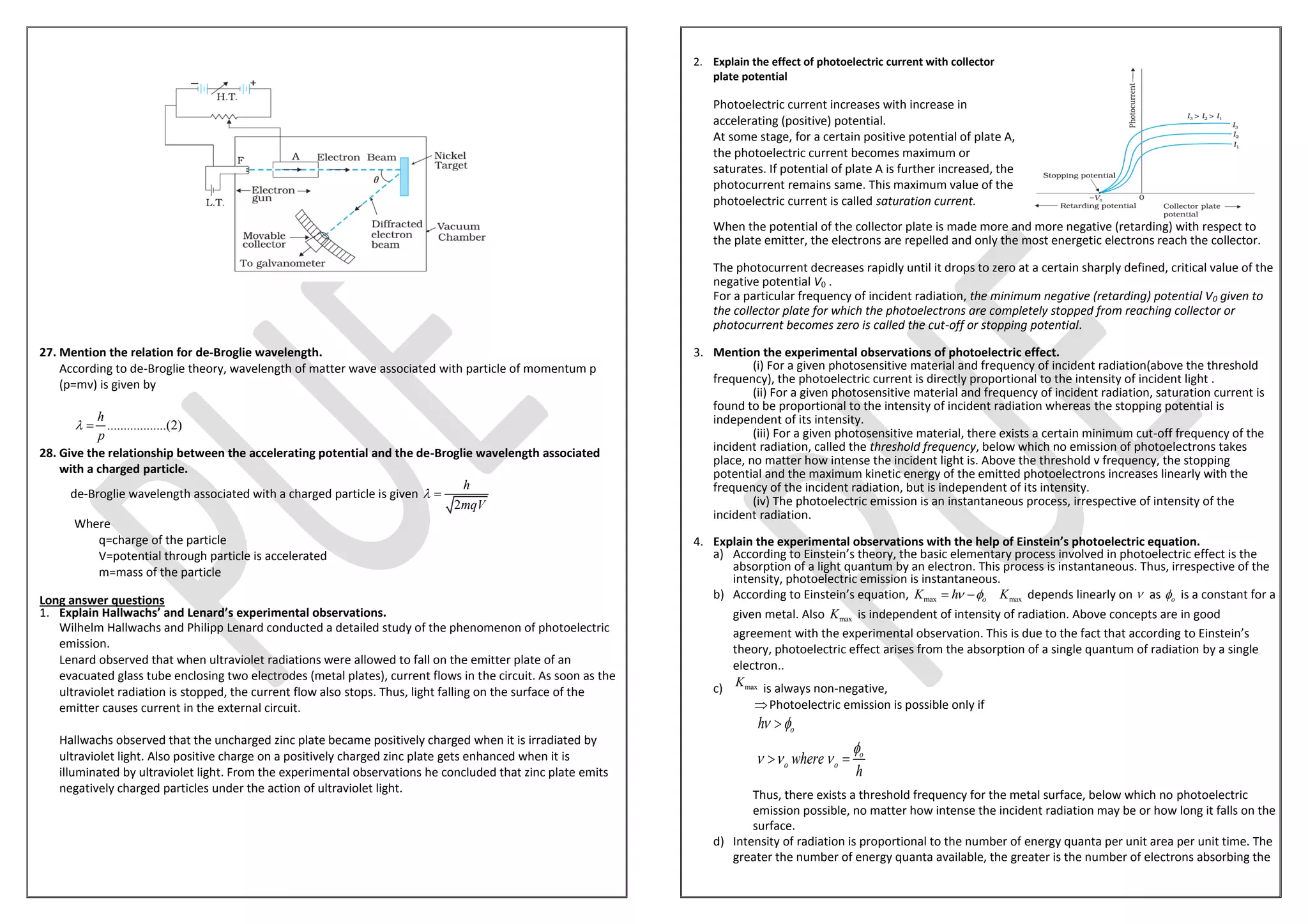 Physics Chapter wise important questions II PUC | PDF
