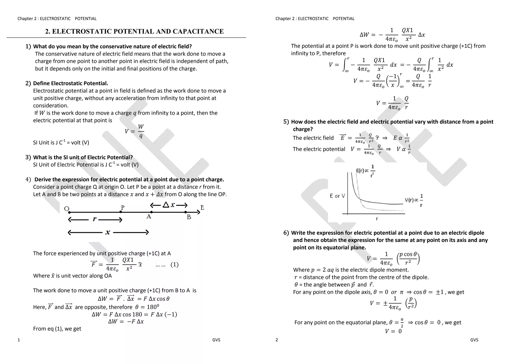 Physics Chapter wise important questions II PUC | PDF