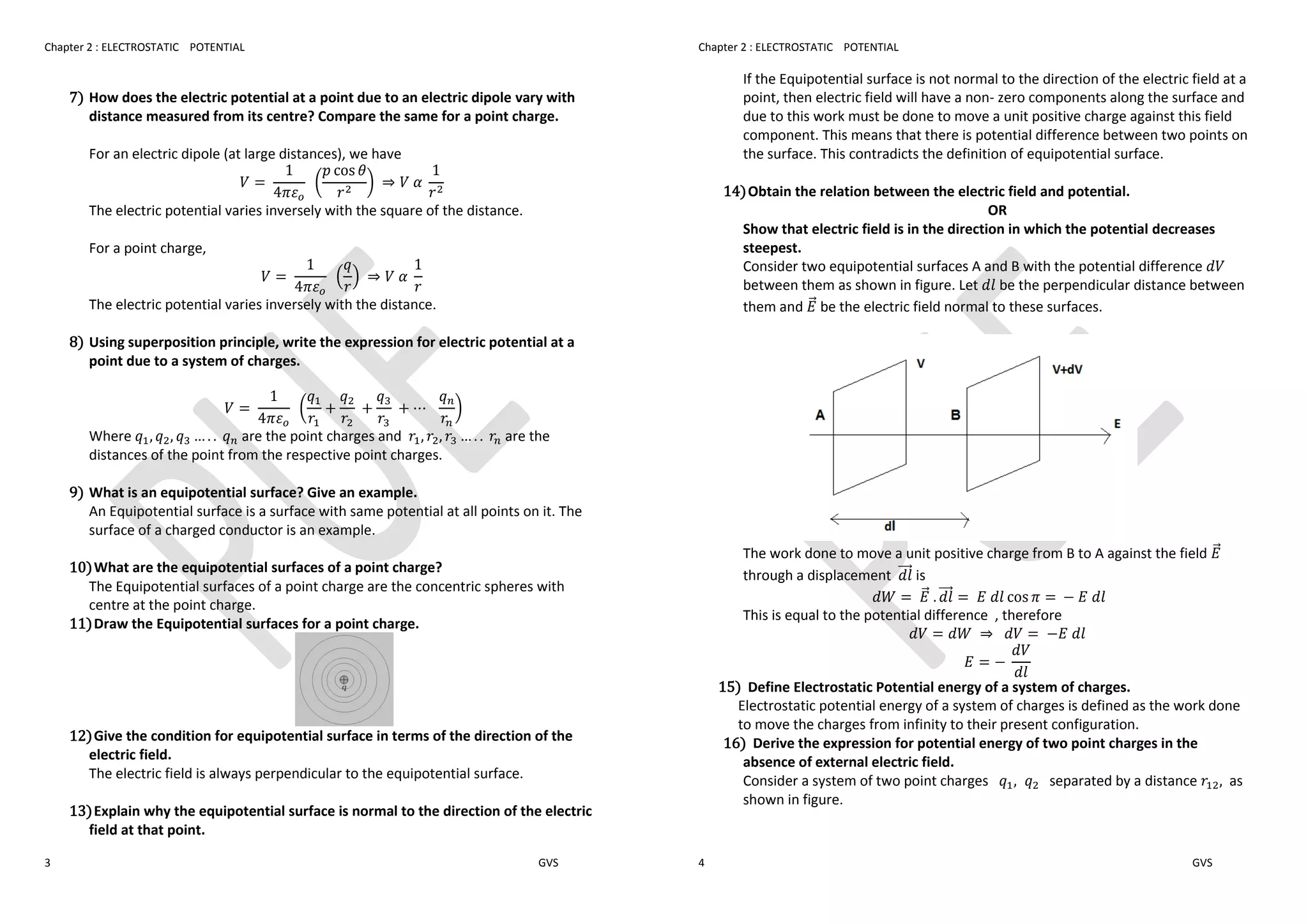 Physics Chapter wise important questions II PUC | PDF