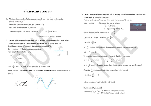 Physics Chapter wise important questions II PUC | PDF | Physics | Science