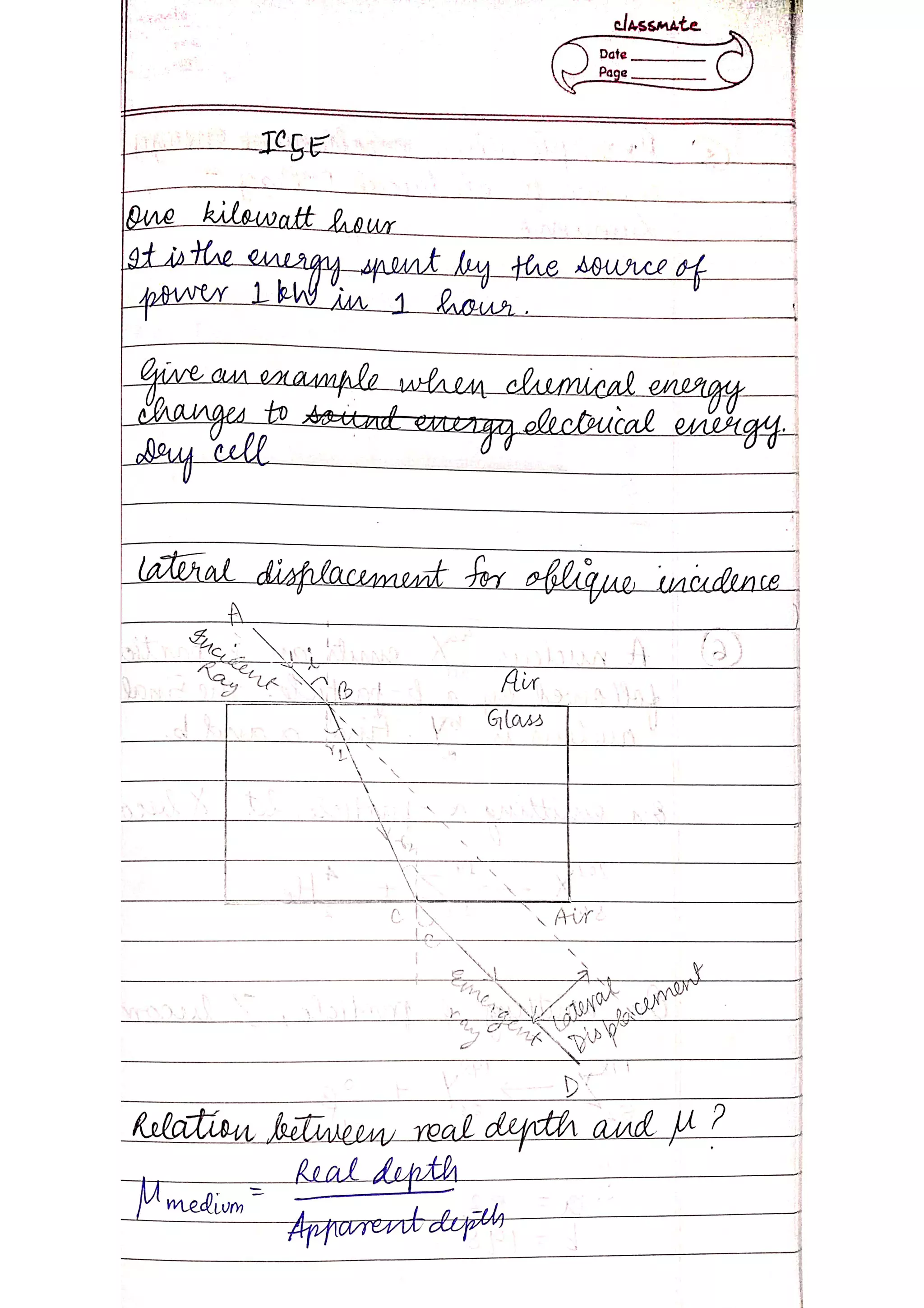 ICSE Physics Class X Handwritten Notes | PDF