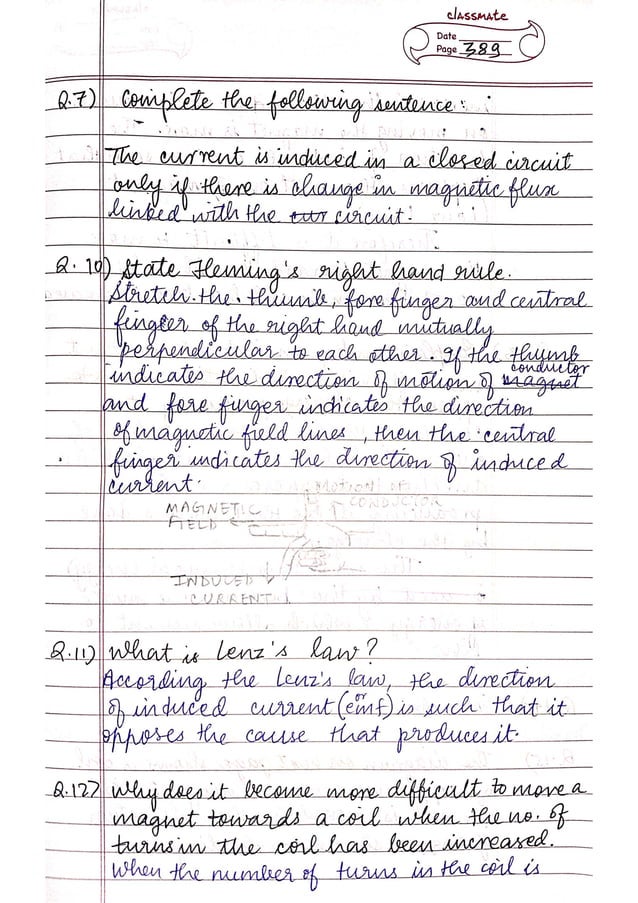 ICSE Physics Class X Handwritten Notes | PDF
