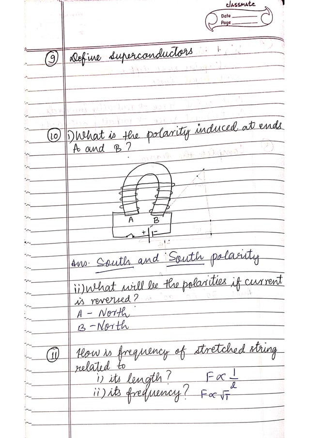 ICSE Physics Class X Handwritten Notes | PDF