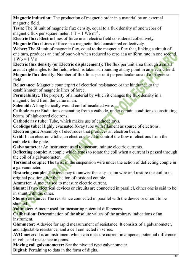 Physics definitions | PDF
