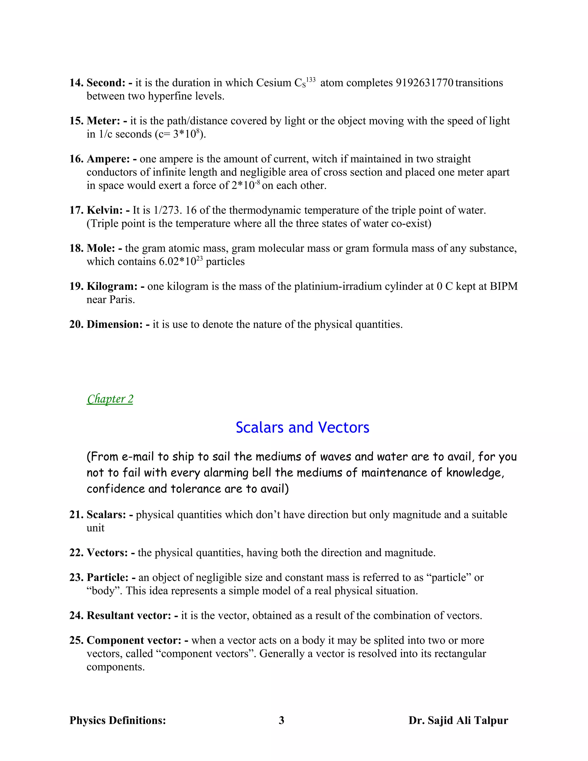 Definitions of 250 Physics terms | DOC