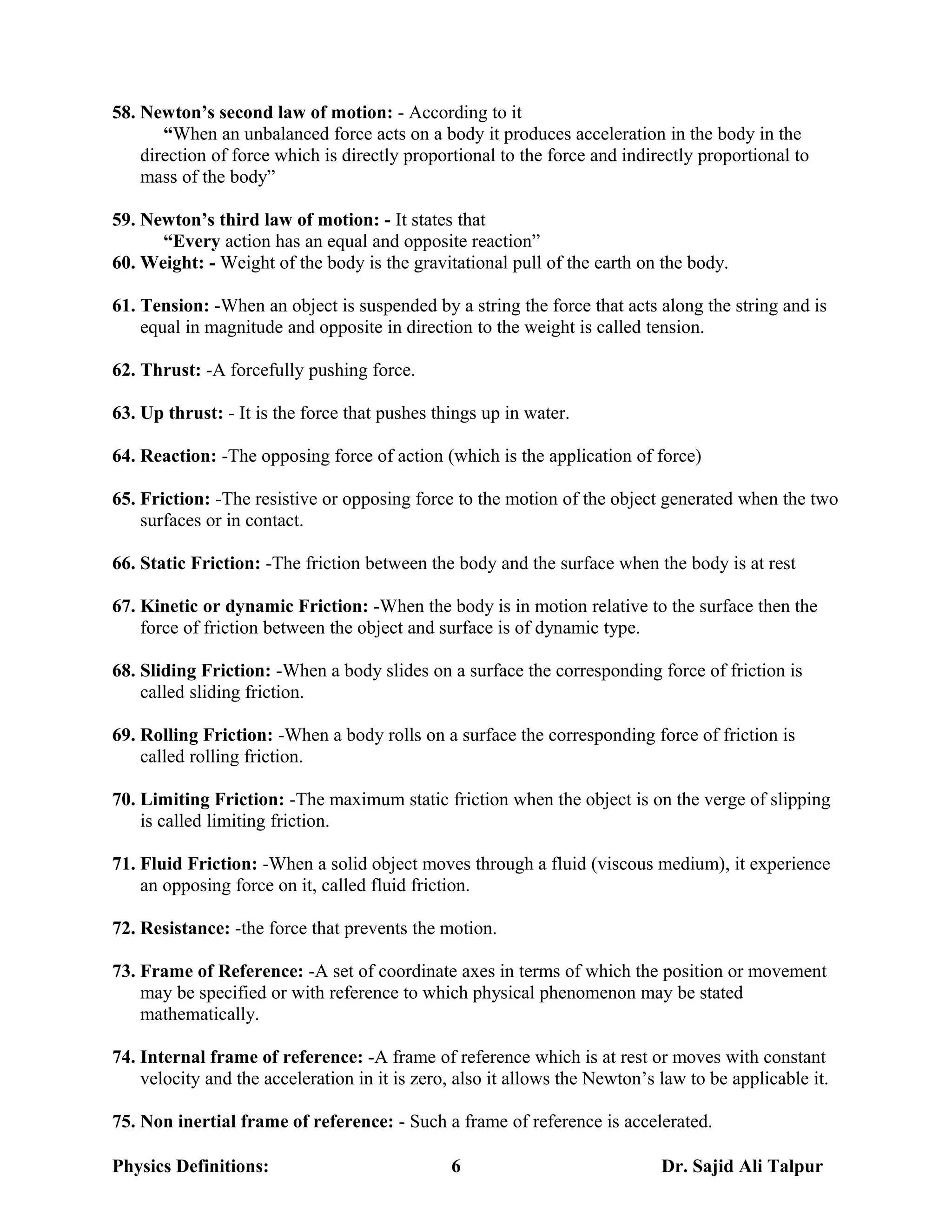Definitions of 250 Physics terms | DOC