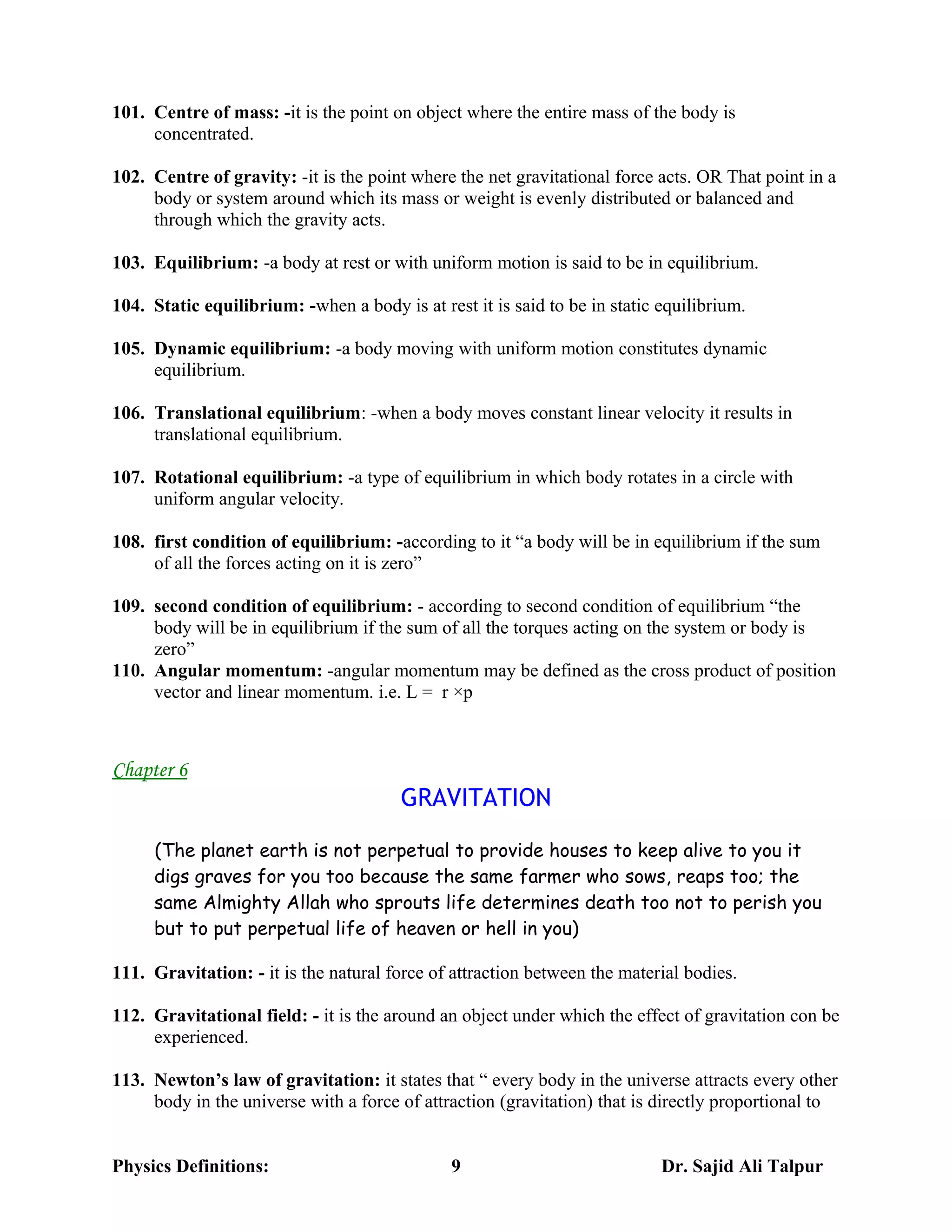 Definitions of 250 Physics terms | DOC