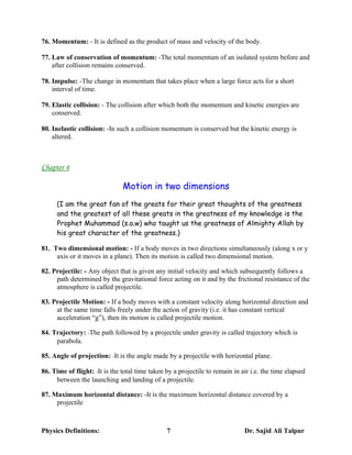 Definitions of 250 Physics terms | DOC